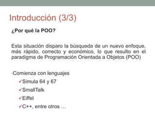 POO - Elementos Generales de la Programación orientada a objetos | PPT