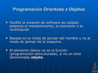 Poo Programacion Orientada A Objetos Java | PPS | Programming Languages | Computing