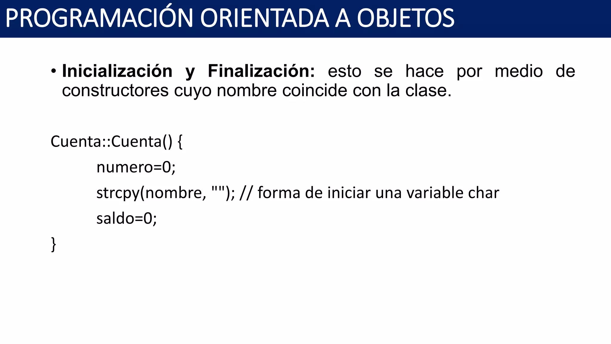 Programacion Orientada a Objetos - Unidad 2 clases y objetos | PPT