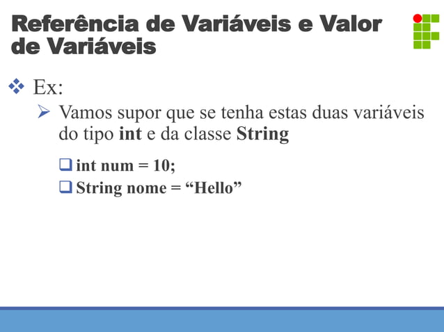 Poo1 Aula 4 Tipos De Dados Variáveis Constantes Copia Ppt