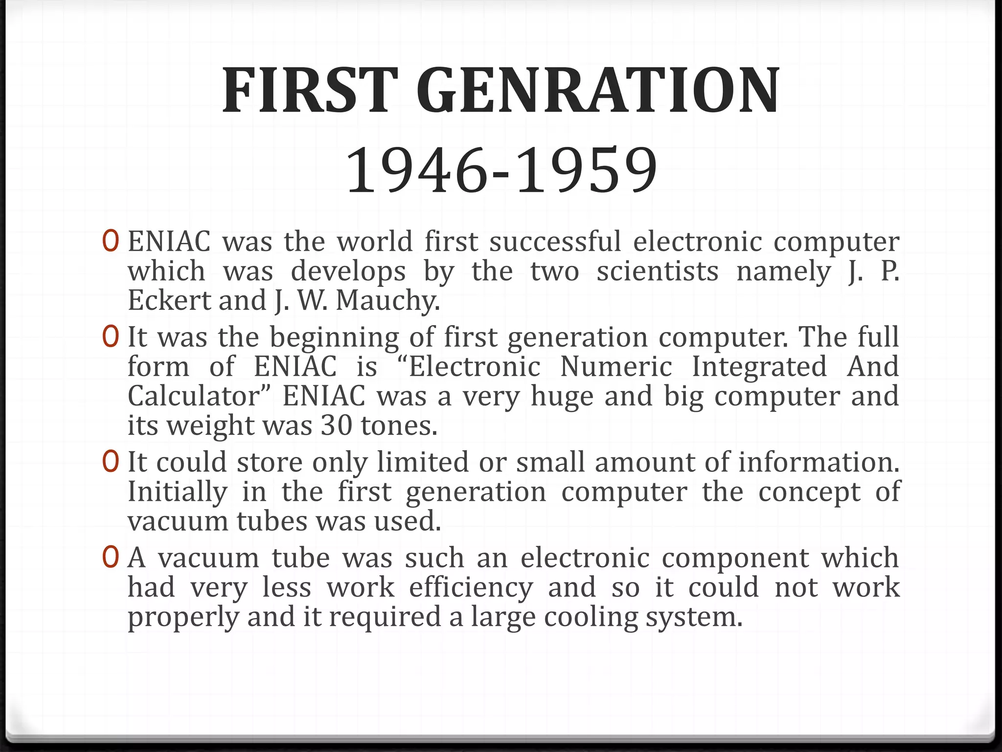 Computer Generations | PPTX