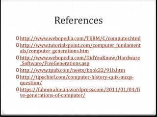 Computer Generations | PPTX