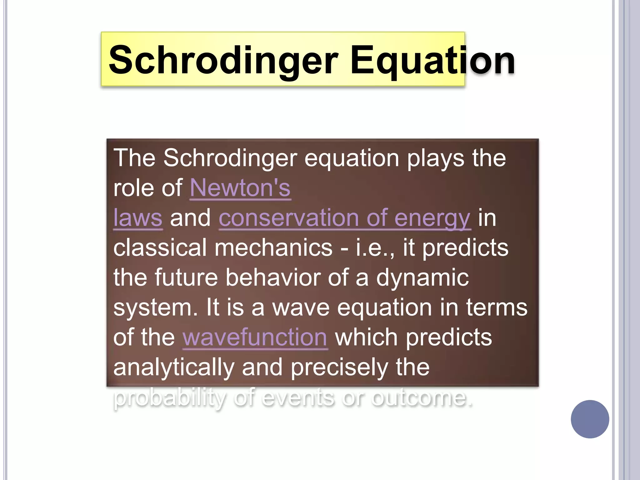 SCHRODINGER EQUATION | PPTX