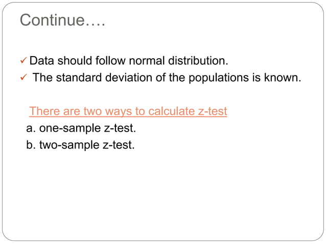 Parametric Statistical tests | PPTX