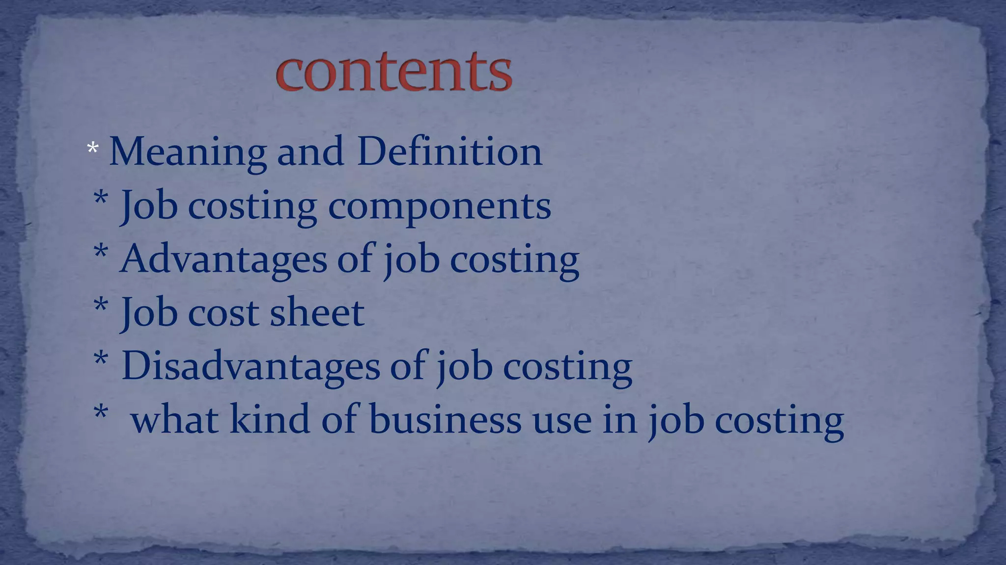 Job costing | PPT