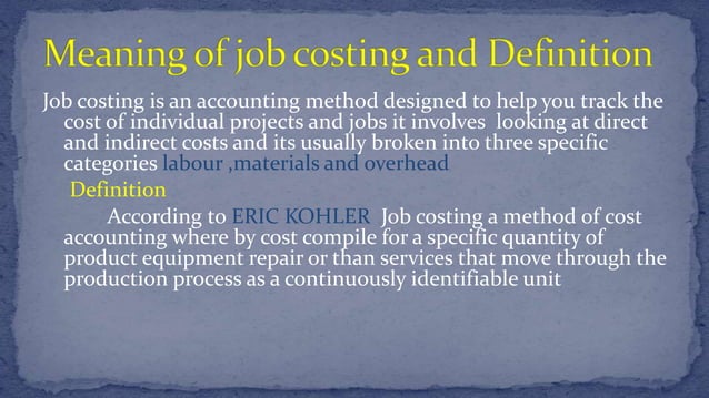 Job costing | PPT