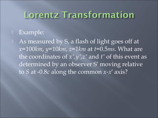 LORENTZ TRANSFORMATION Pooja chouhan | PPT
