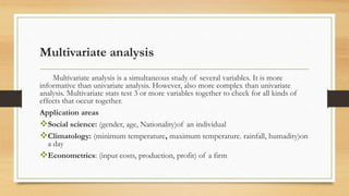 Application of Univariate, Bi-variate and Multivariate analysis Pooja k ...