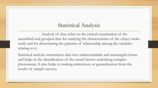 Application of Univariate, Bi-variate and Multivariate analysis Pooja k ...