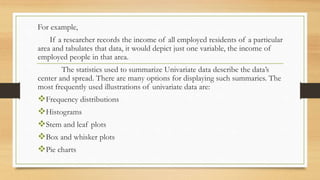 Application of Univariate, Bi-variate and Multivariate analysis Pooja k ...