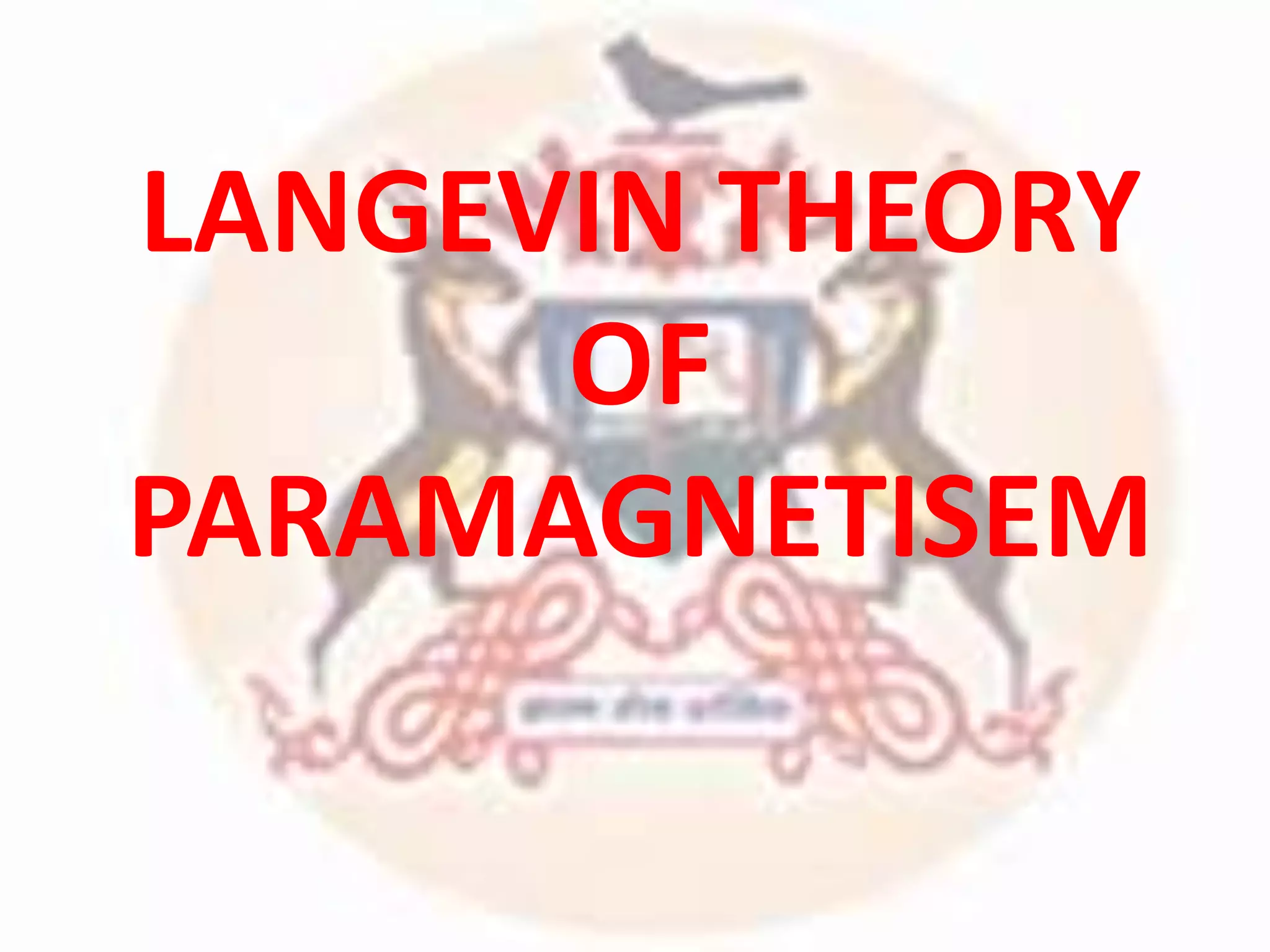 LANGEVIN THEORY Pooja maheshwari | PPTX