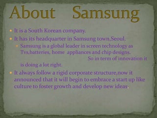 presentation on samsung | PPTX