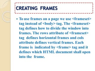 DEFINE FRAME AND FRAME SET WITH EXAMPLE | PPT