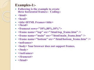 DEFINE FRAME AND FRAME SET WITH EXAMPLE | PPT