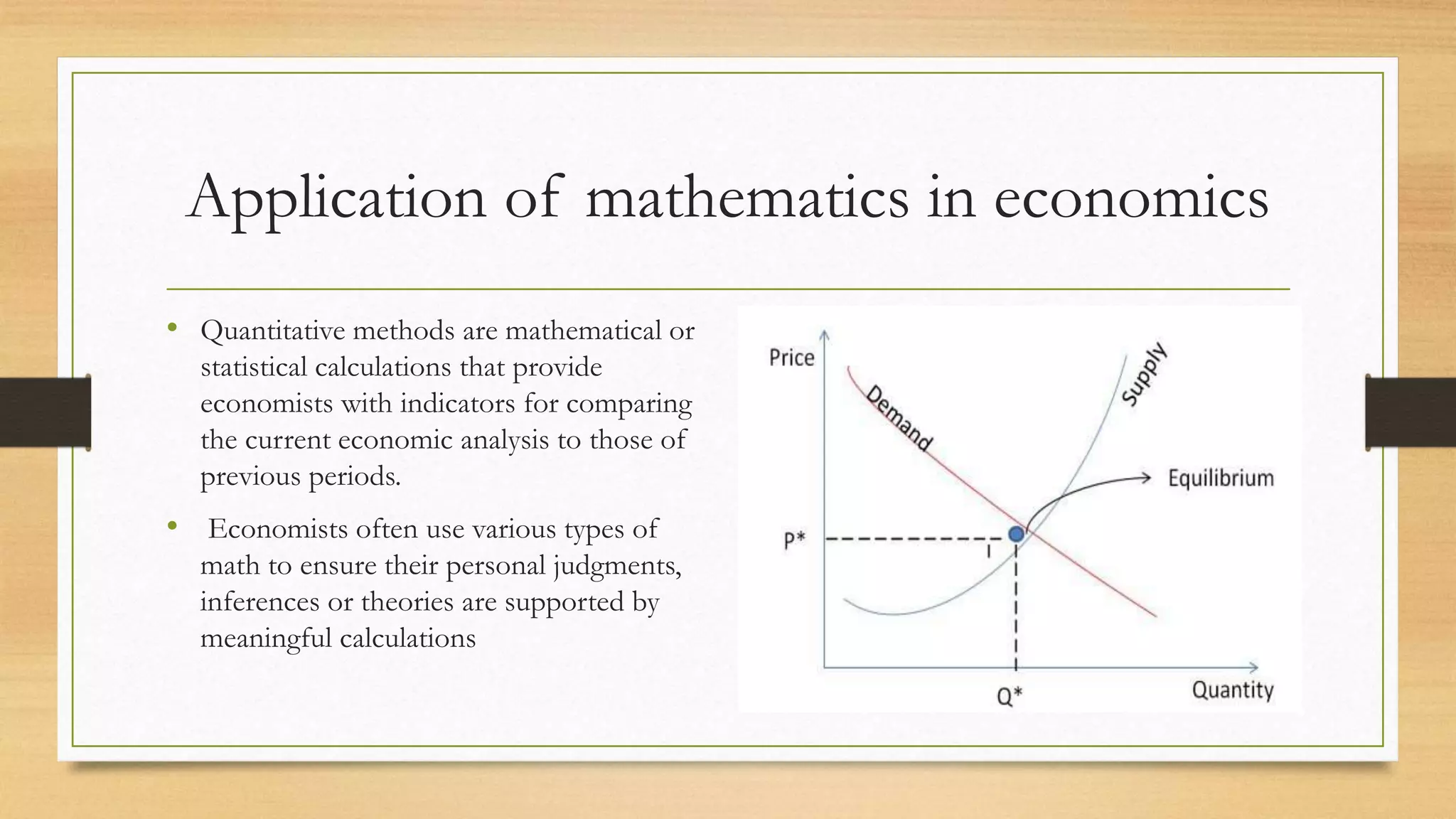 application of mathematics in business and economics | PPTX