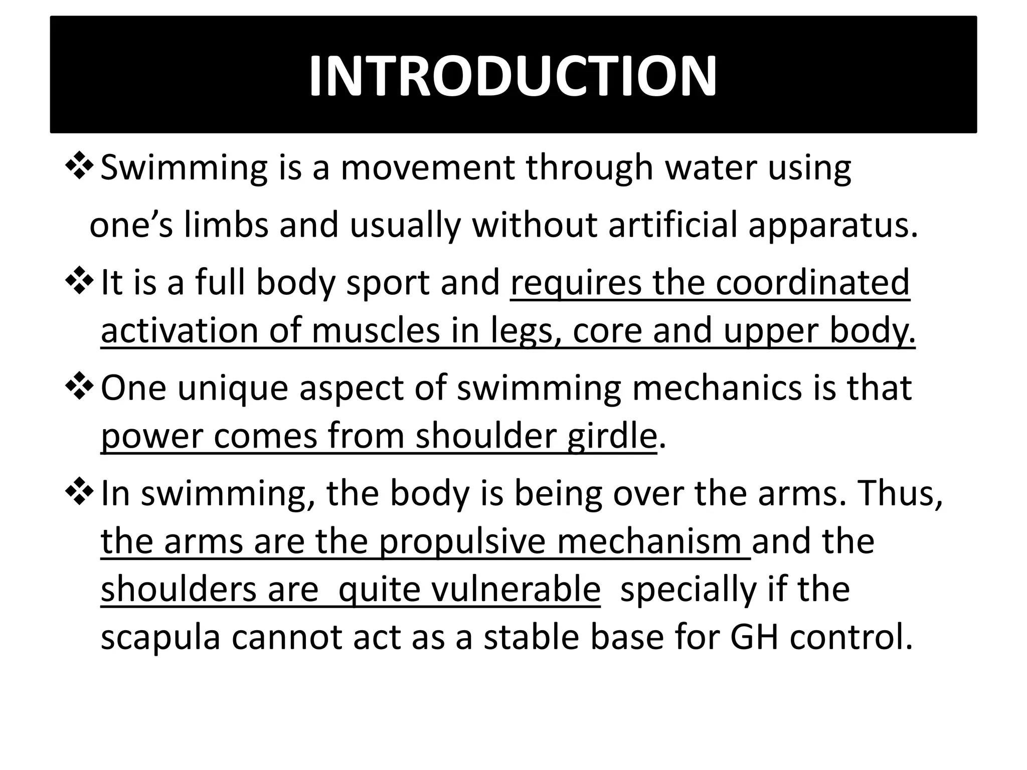 Biomechanics Of Swimming | PPTX
