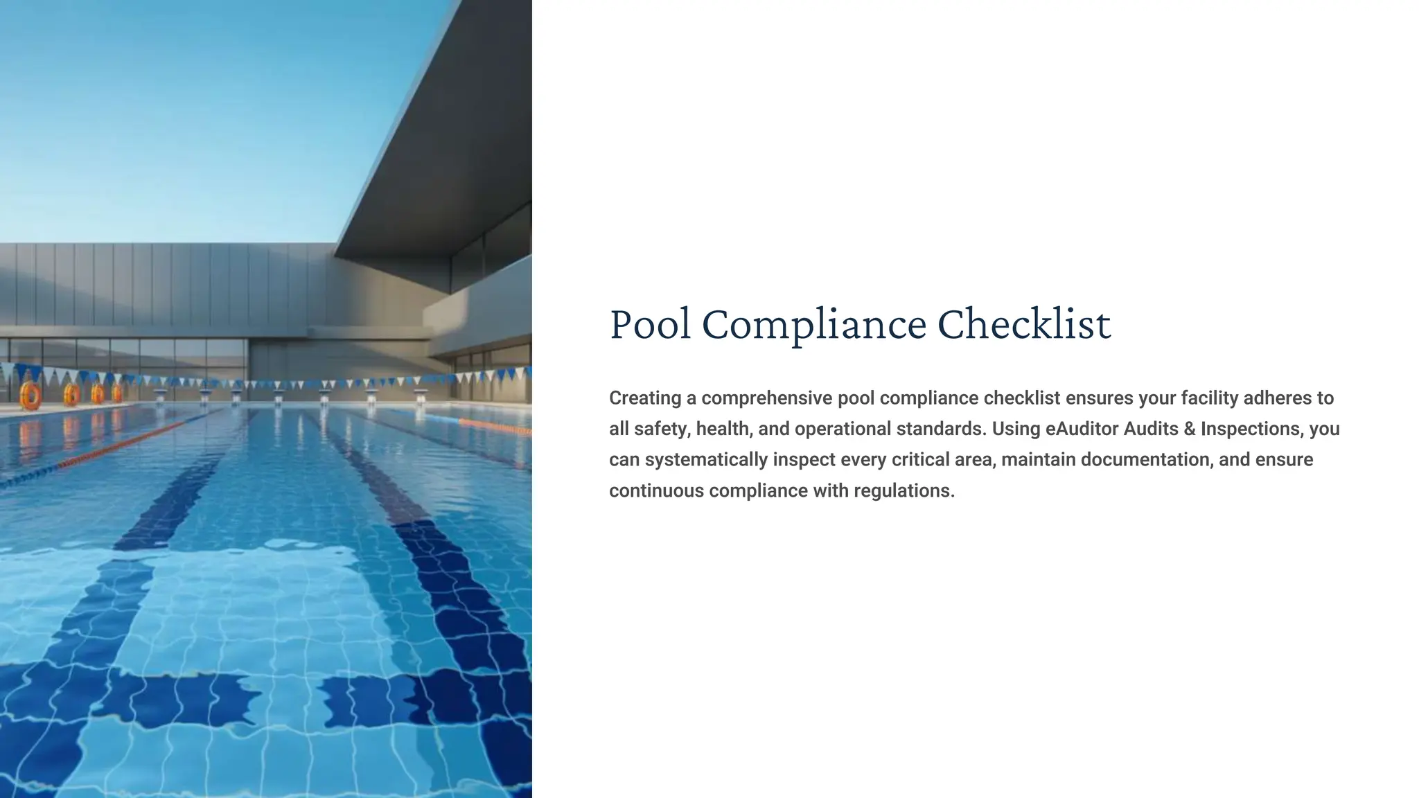 Pool Compliance Checklist with eAuditor Audits & Inspections | PDF