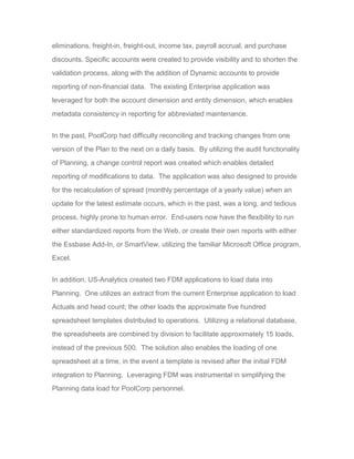 Poolside Planning with PoolCorp - Hyperion Planning Implementation ...