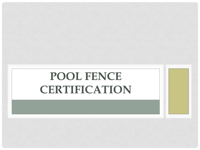 Pool fence certification | PPT