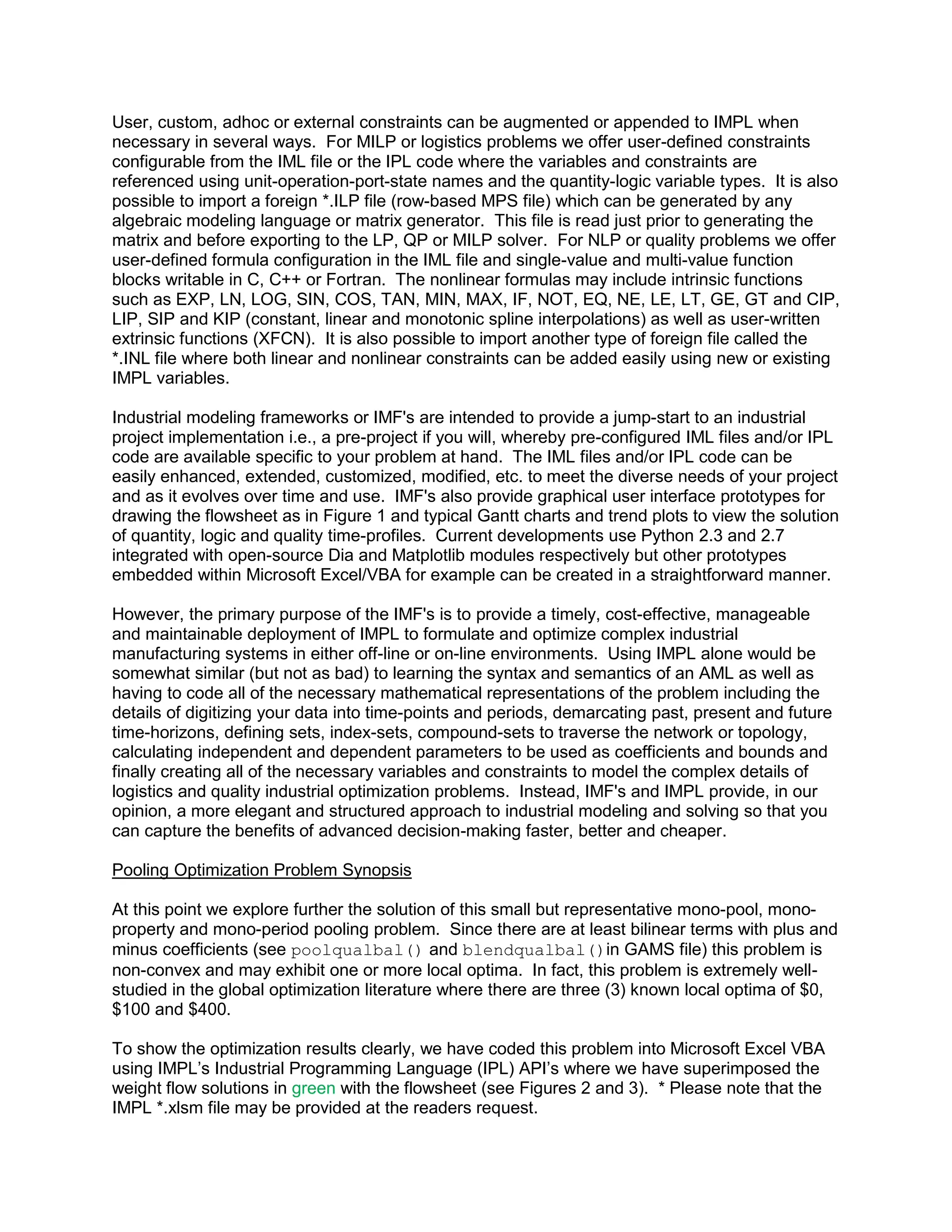 Pooling optimization problem | PDF