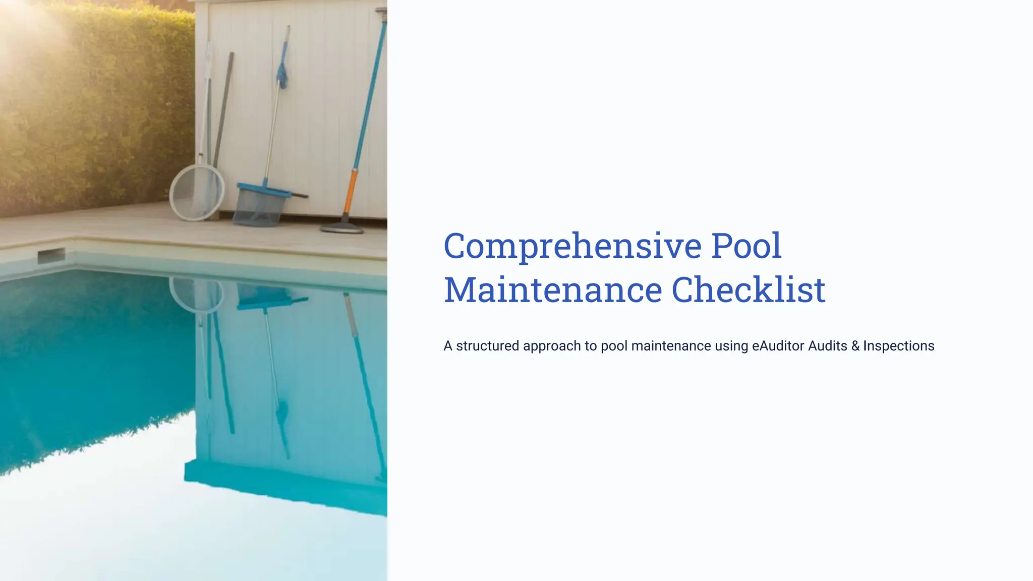 Pool Maintenance Checklist with eAuditor Audits & Inspections | PDF