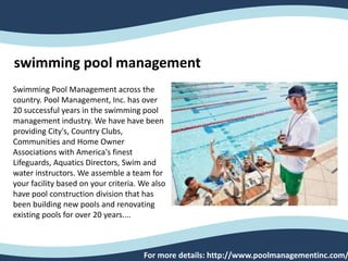 Pool management | PPTX