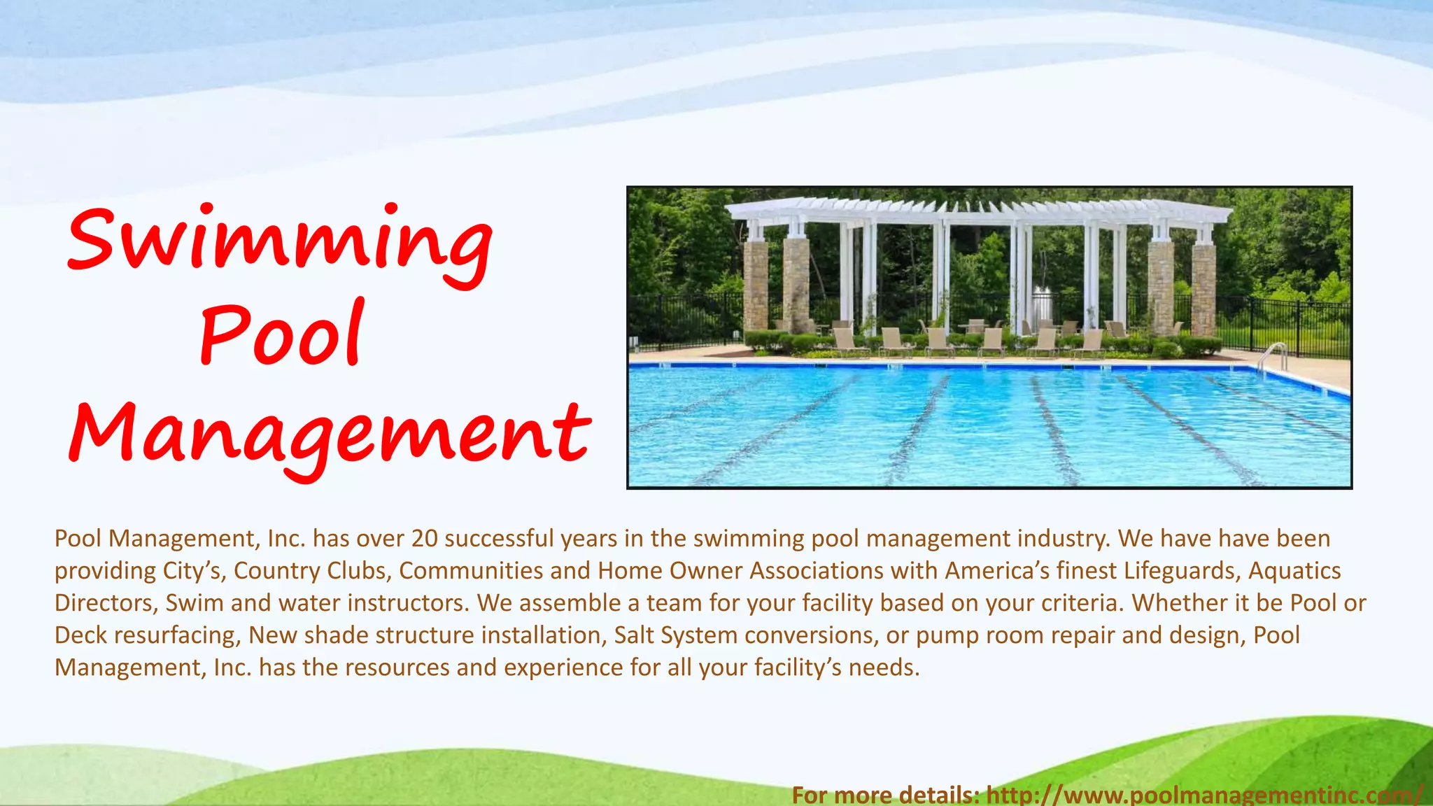 Pool management inc | PPTX