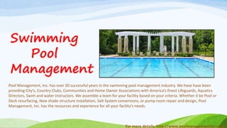 Pool management inc | PPTX | Business Utilities | Business