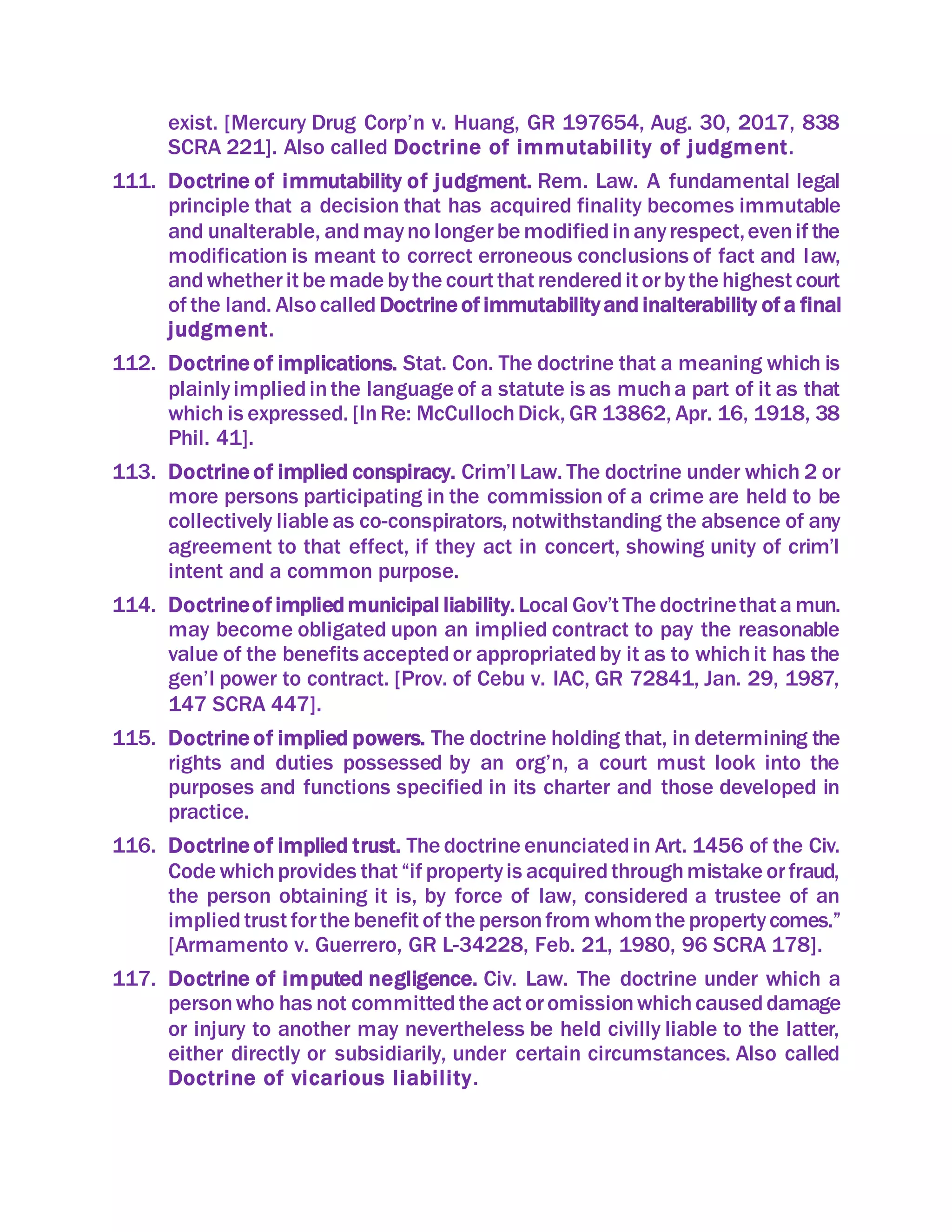 POOL OF (300+) PHILIPPINE LEGAL DOCTRINES COMPILED BY PROF. ALVIN T ...