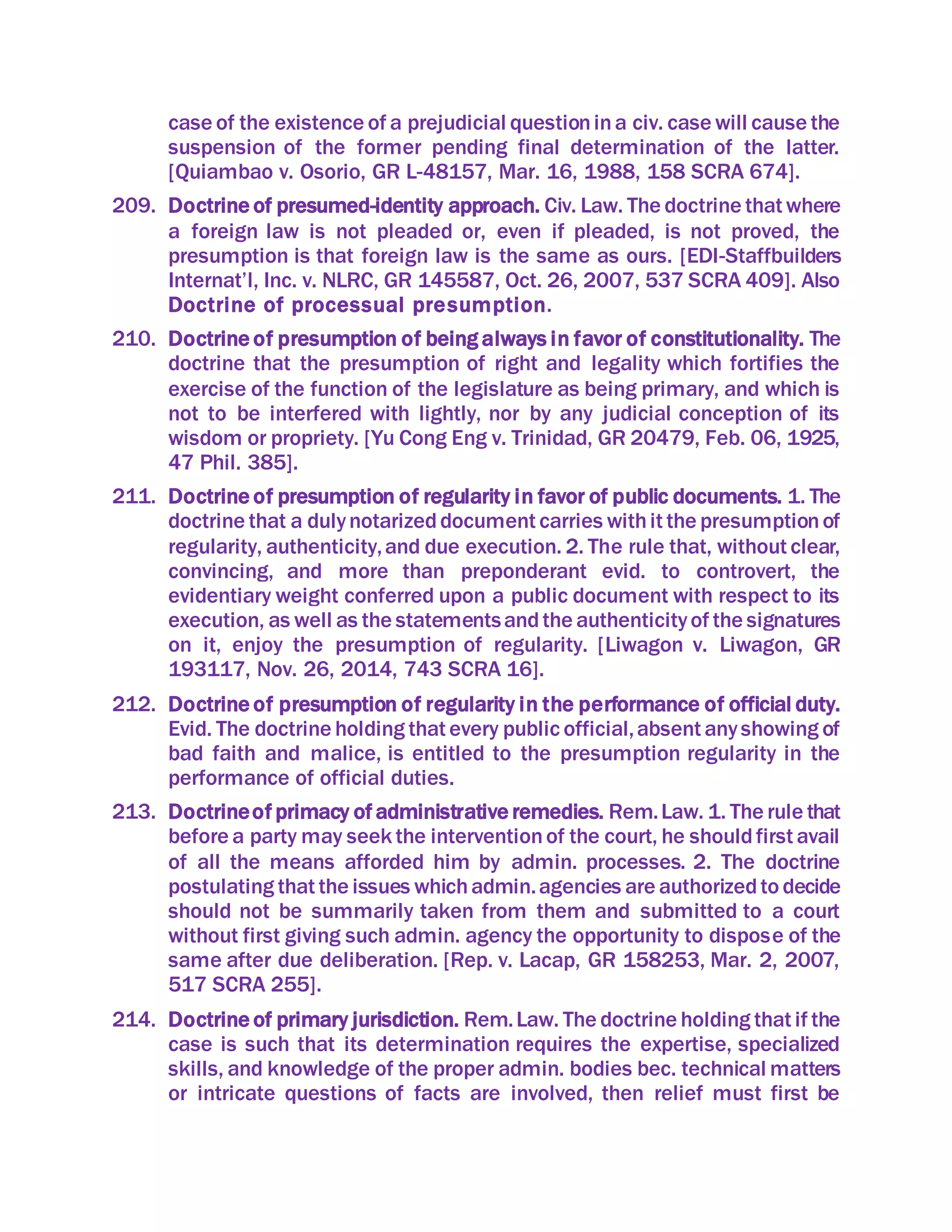 POOL OF (300+) PHILIPPINE LEGAL DOCTRINES COMPILED BY PROF. ALVIN T ...