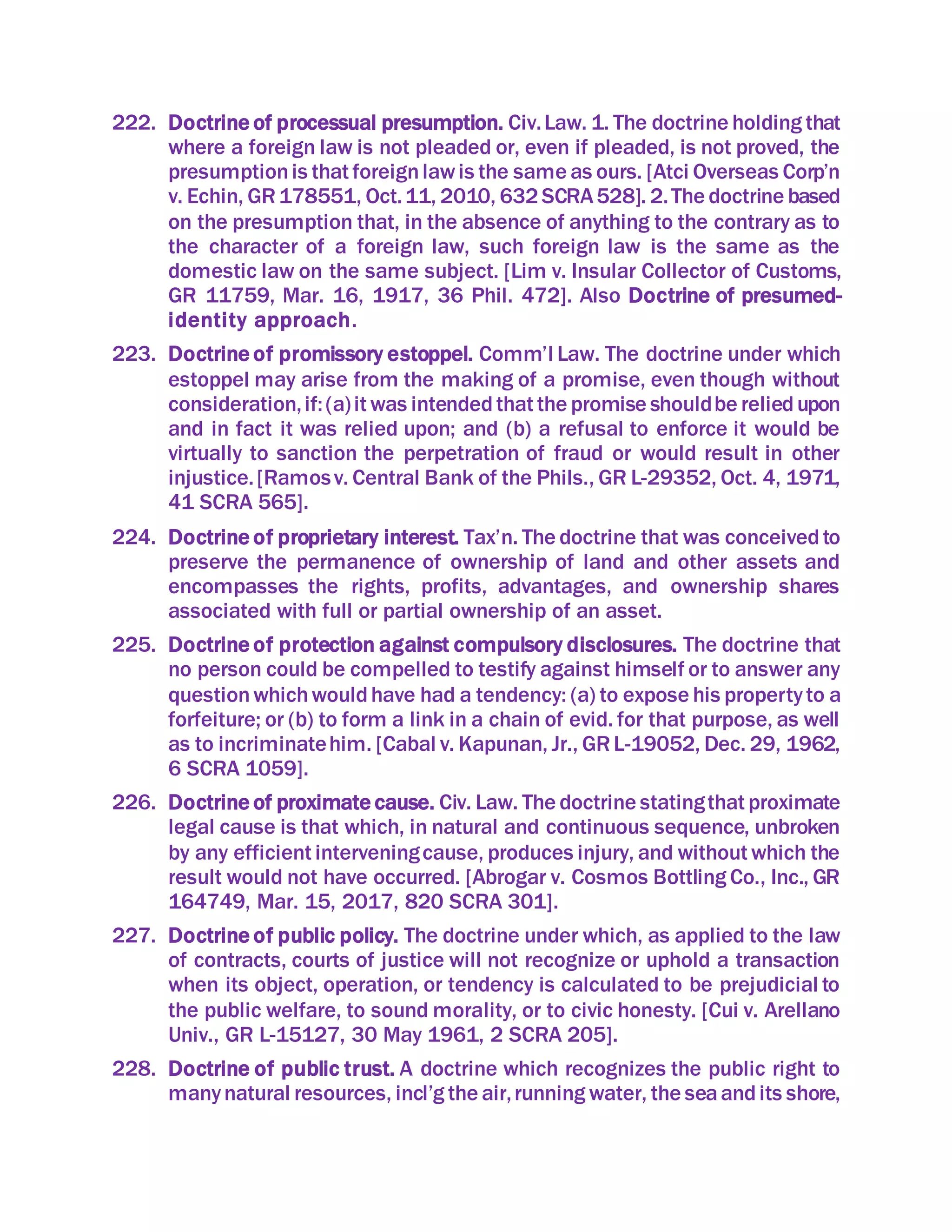 POOL OF (300+) PHILIPPINE LEGAL DOCTRINES COMPILED BY PROF. ALVIN T ...