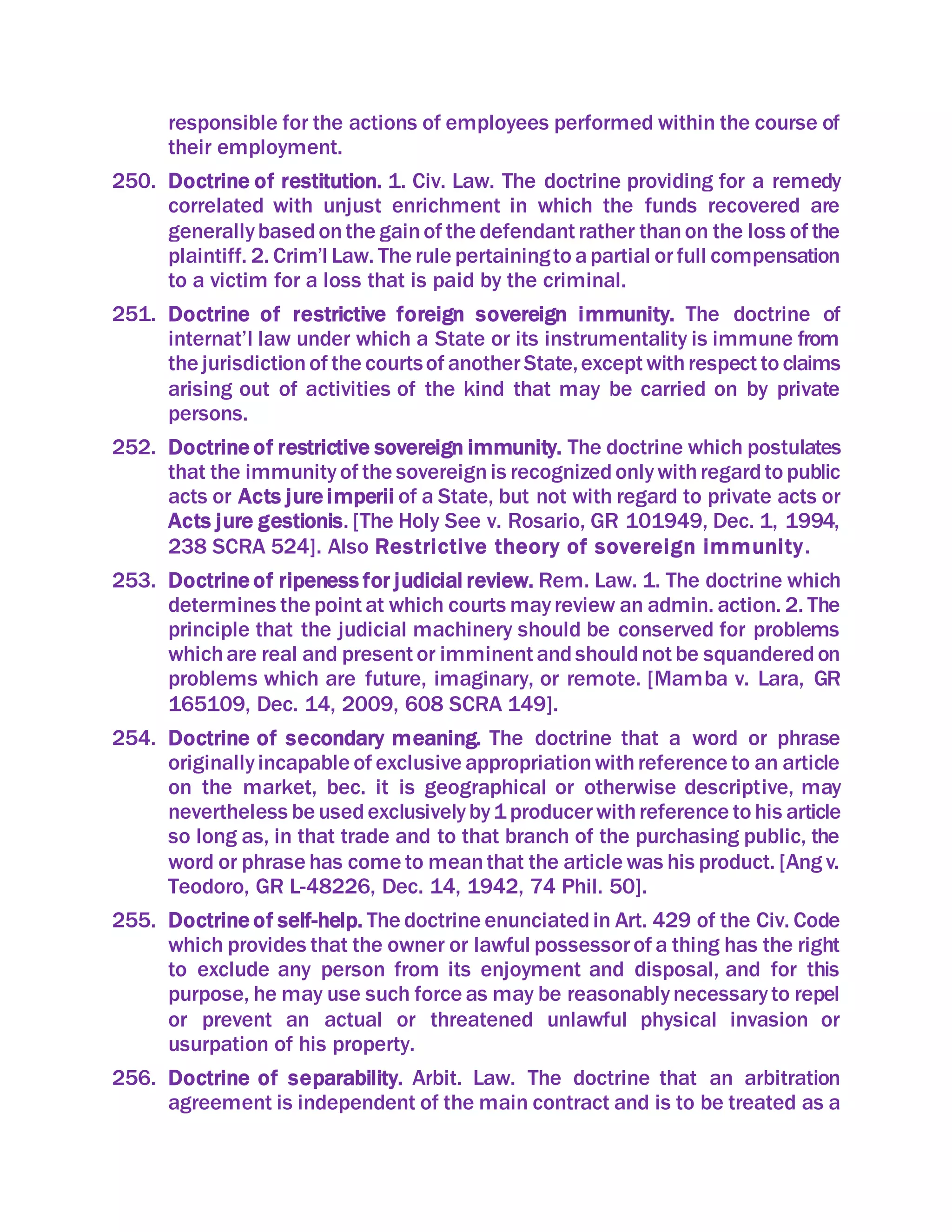 POOL OF (300+) PHILIPPINE LEGAL DOCTRINES COMPILED BY PROF. ALVIN T ...