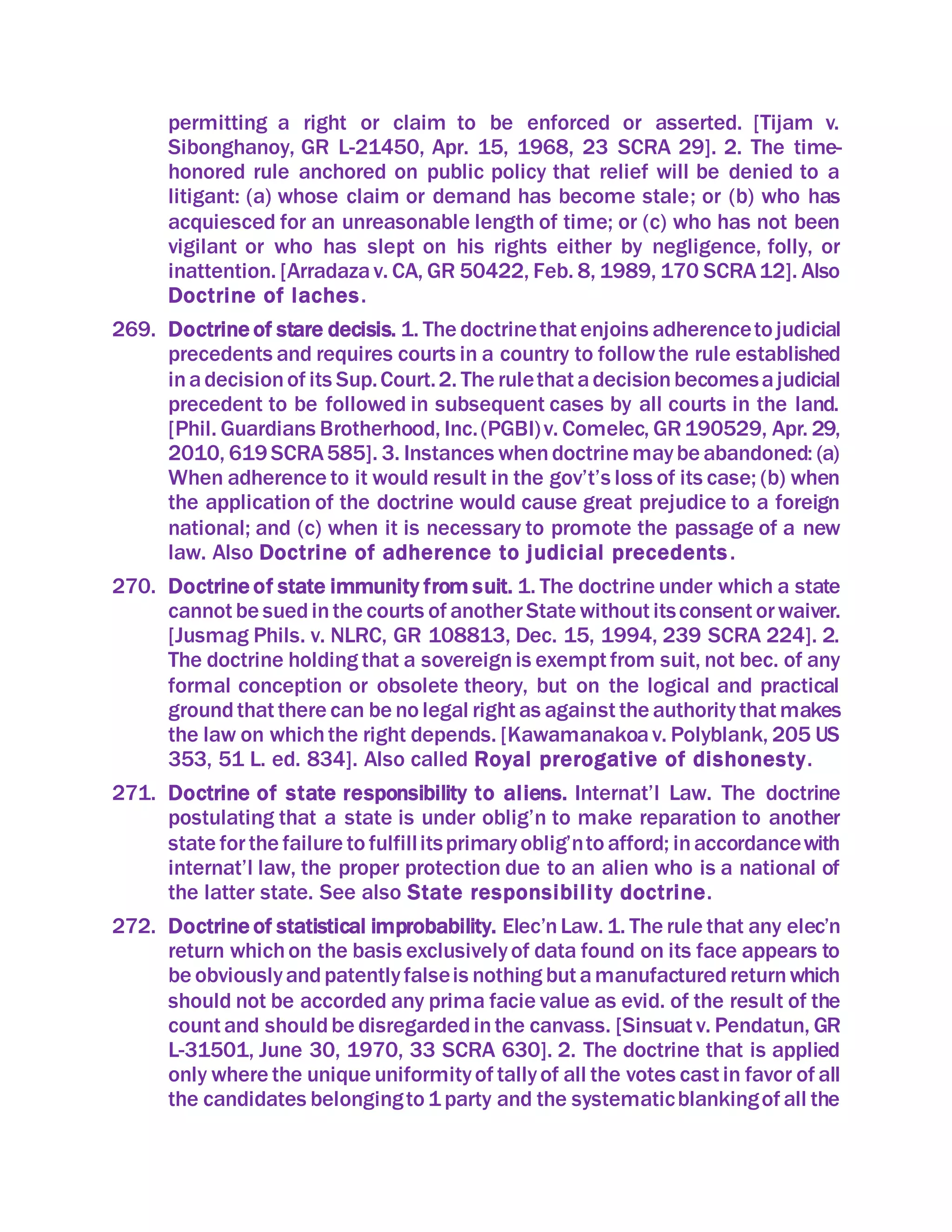 POOL OF (300+) PHILIPPINE LEGAL DOCTRINES COMPILED BY PROF. ALVIN T ...