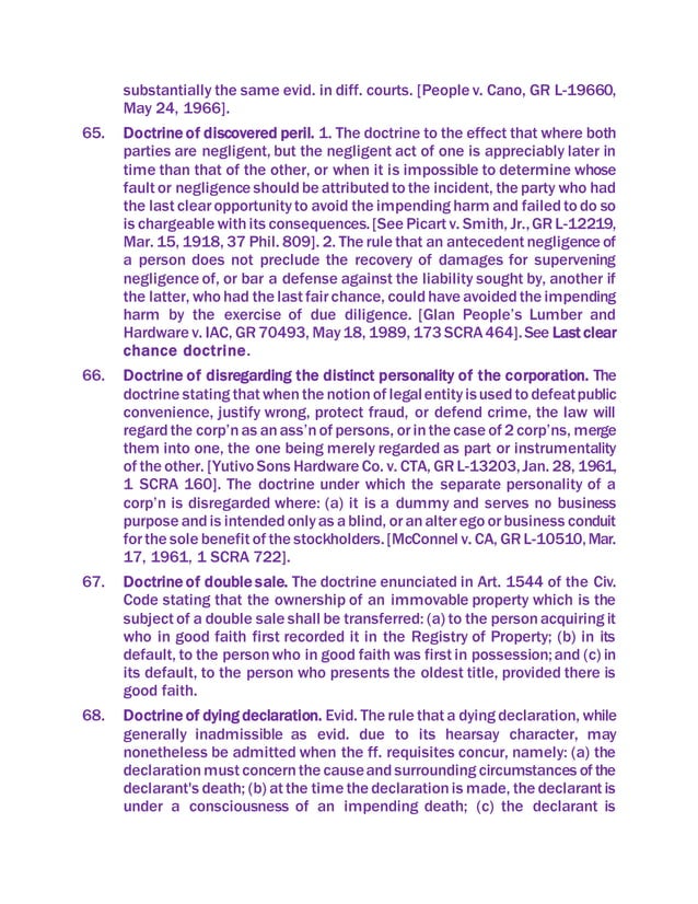 POOL OF (300+) PHILIPPINE LEGAL DOCTRINES COMPILED BY PROF. ALVIN T ...
