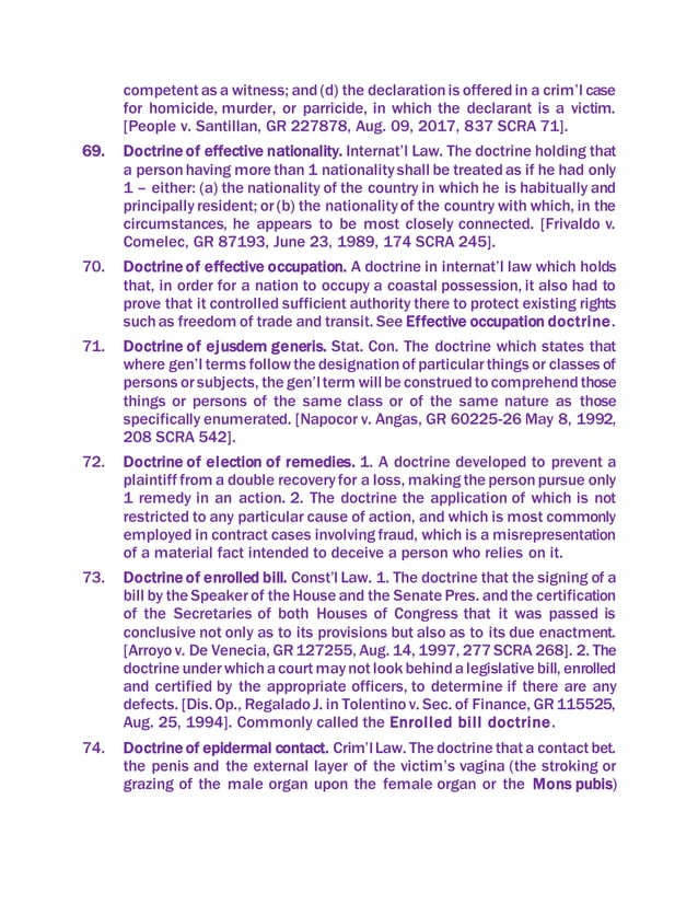 POOL OF (300+) PHILIPPINE LEGAL DOCTRINES COMPILED BY PROF. ALVIN T ...