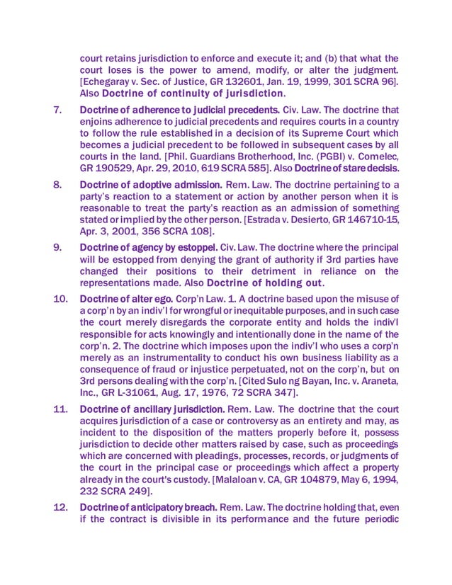 POOL OF (300+) PHILIPPINE LEGAL DOCTRINES COMPILED BY PROF. ALVIN T ...
