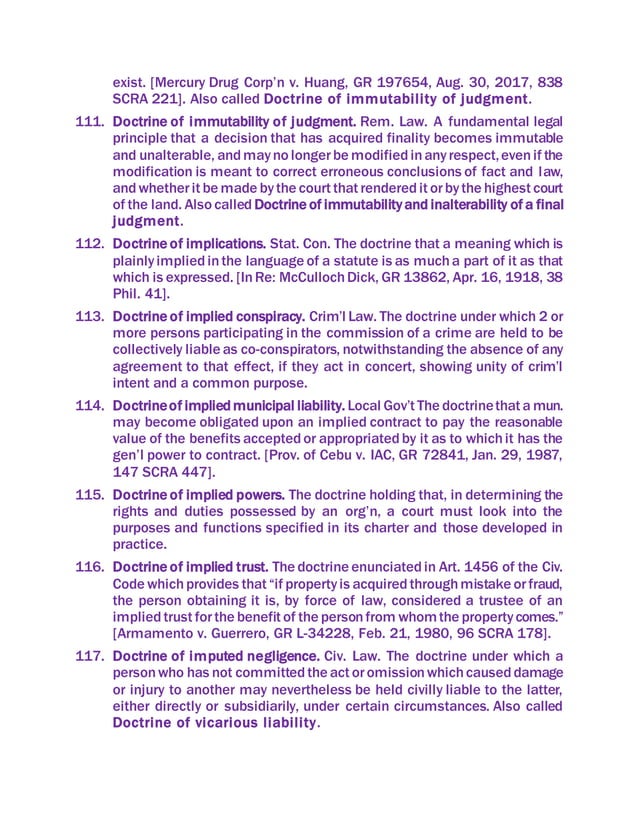 POOL OF (300+) PHILIPPINE LEGAL DOCTRINES COMPILED BY PROF. ALVIN T ...