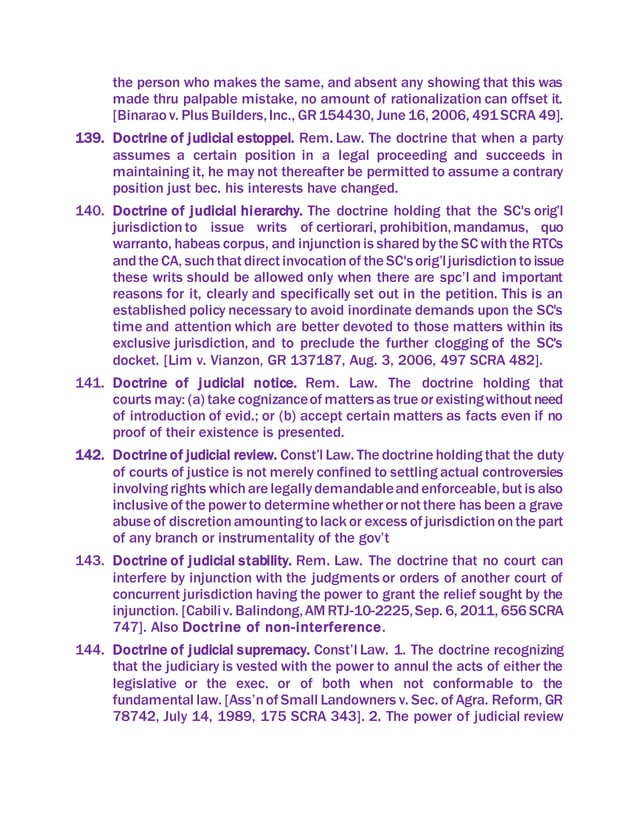 POOL OF (300+) PHILIPPINE LEGAL DOCTRINES COMPILED BY PROF. ALVIN T ...