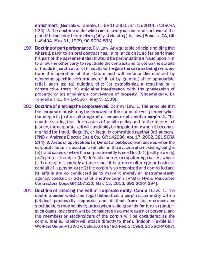 POOL OF (300+) PHILIPPINE LEGAL DOCTRINES COMPILED BY PROF. ALVIN T ...