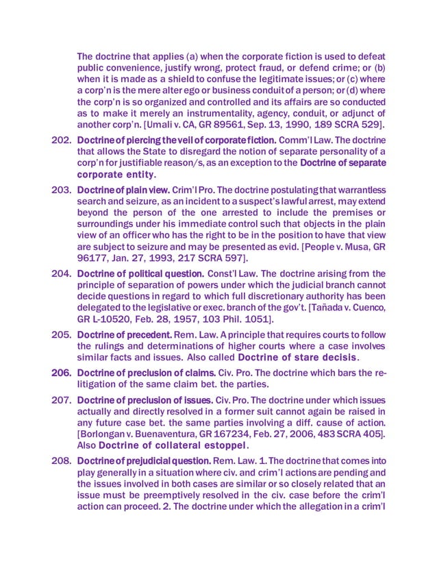 POOL OF (300+) PHILIPPINE LEGAL DOCTRINES COMPILED BY PROF. ALVIN T ...