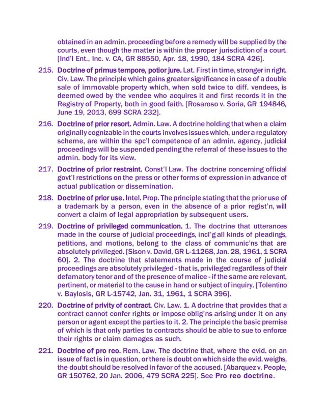 POOL OF (300+) PHILIPPINE LEGAL DOCTRINES COMPILED BY PROF. ALVIN T ...