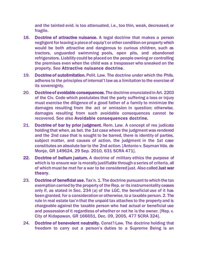 POOL OF (300+) PHILIPPINE LEGAL DOCTRINES COMPILED BY PROF. ALVIN T ...