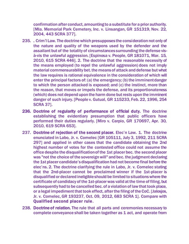 POOL OF (300+) PHILIPPINE LEGAL DOCTRINES COMPILED BY PROF. ALVIN T ...