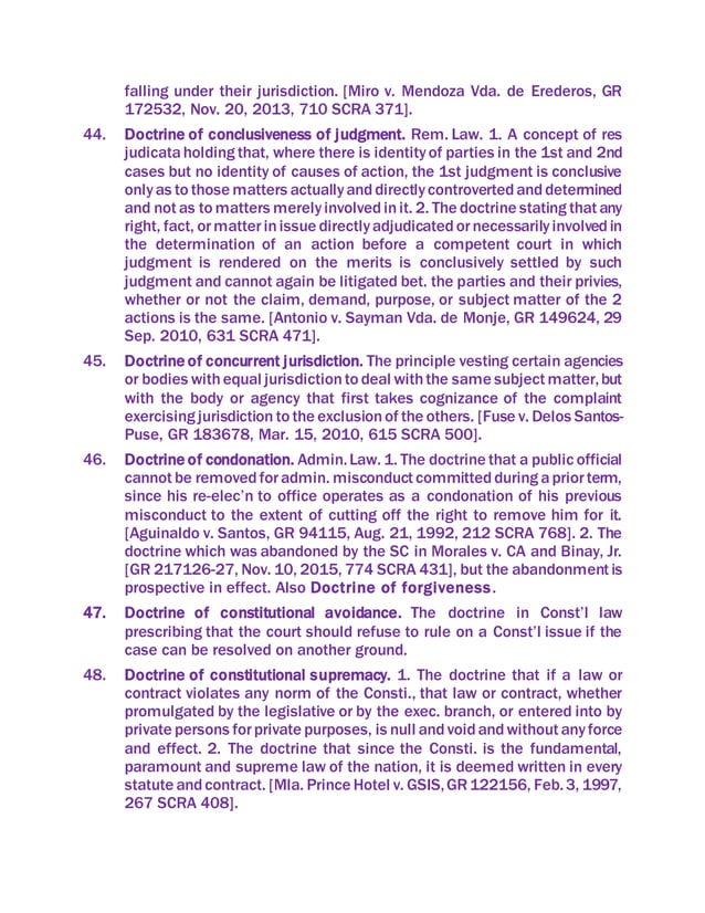 POOL OF (300+) PHILIPPINE LEGAL DOCTRINES COMPILED BY PROF. ALVIN T ...