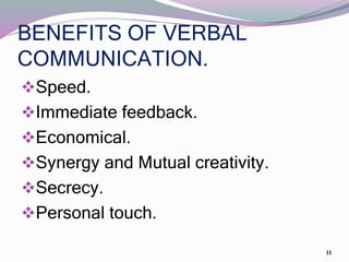VERBAL COMMUNICATION. | PPTX