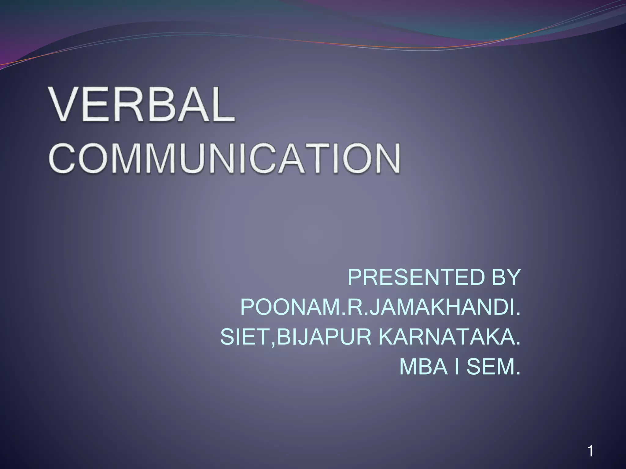 verbal communication | PPT | Free Download
