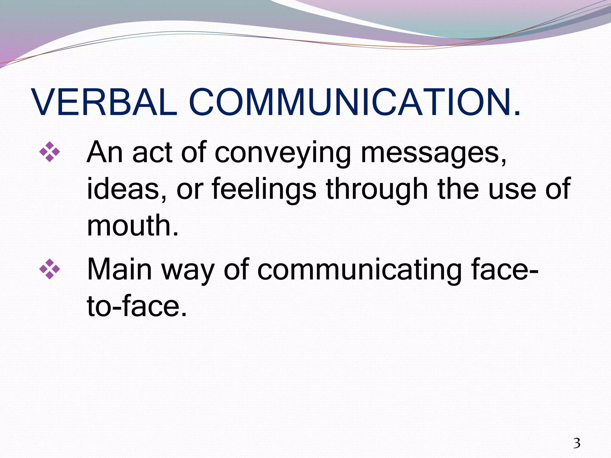 verbal communication | PPT | Free Download