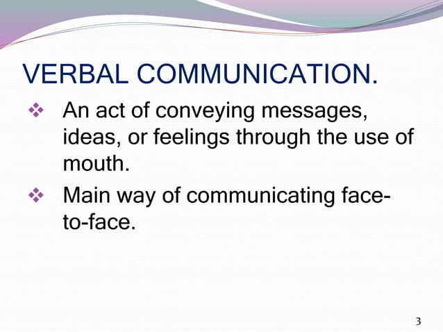 verbal communication | PPT | Free Download