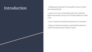 Poonawalla Fincorp and IndusInd Bank Introduce New Co-Branded Credit Card | PDF