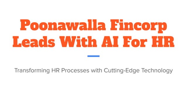 Poonawalla Fincorp Leads With AI For HR | PDF